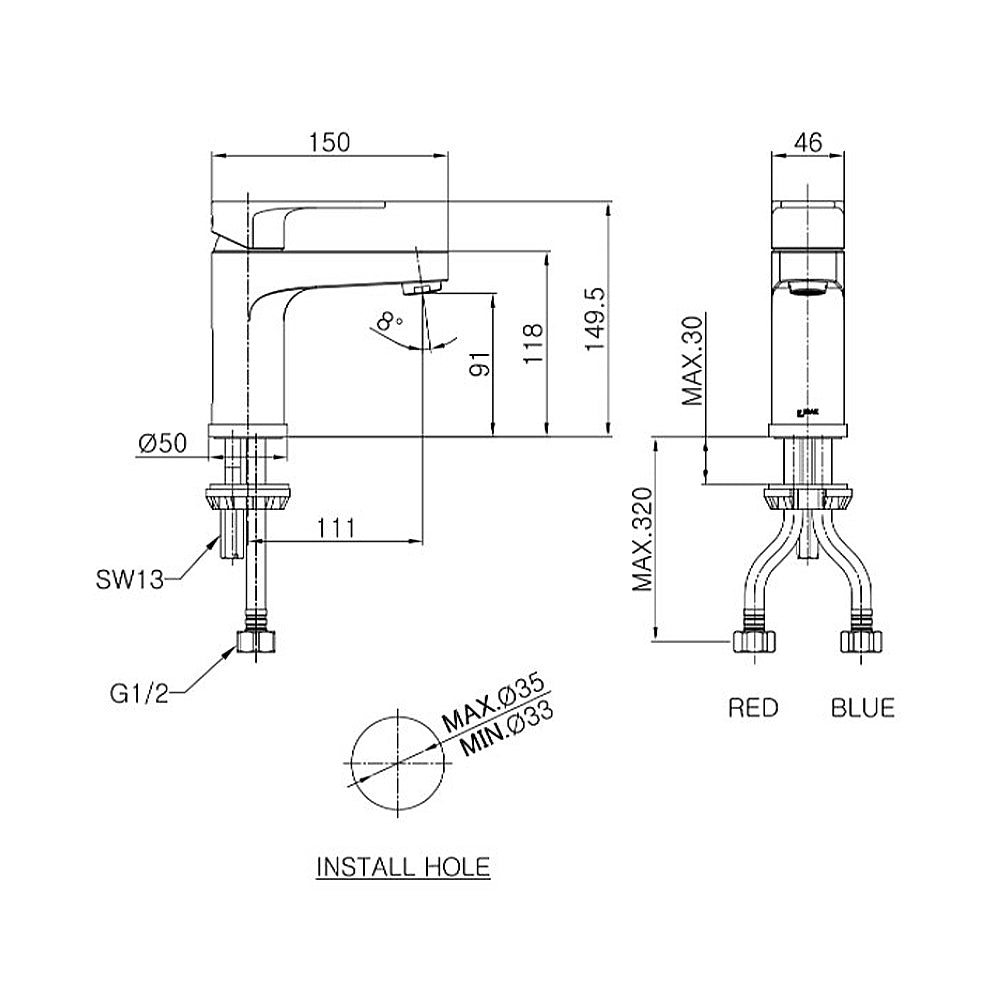 INAX 伊奈 日本品牌 面盆龍頭 水龍頭 FA1680 – 德意衛浴